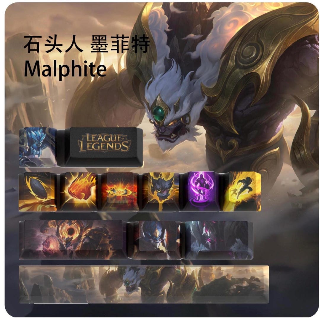 League of Legends Malphite Keycaps | OEM Profile | Gaming | Anime ...