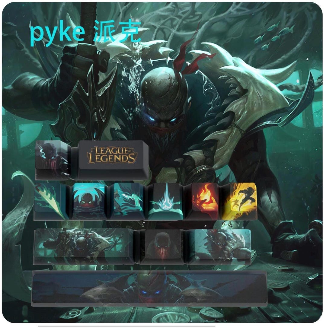League of Legends Pyke Keycaps | OEM Profile | Gaming | Anime | Custom ...