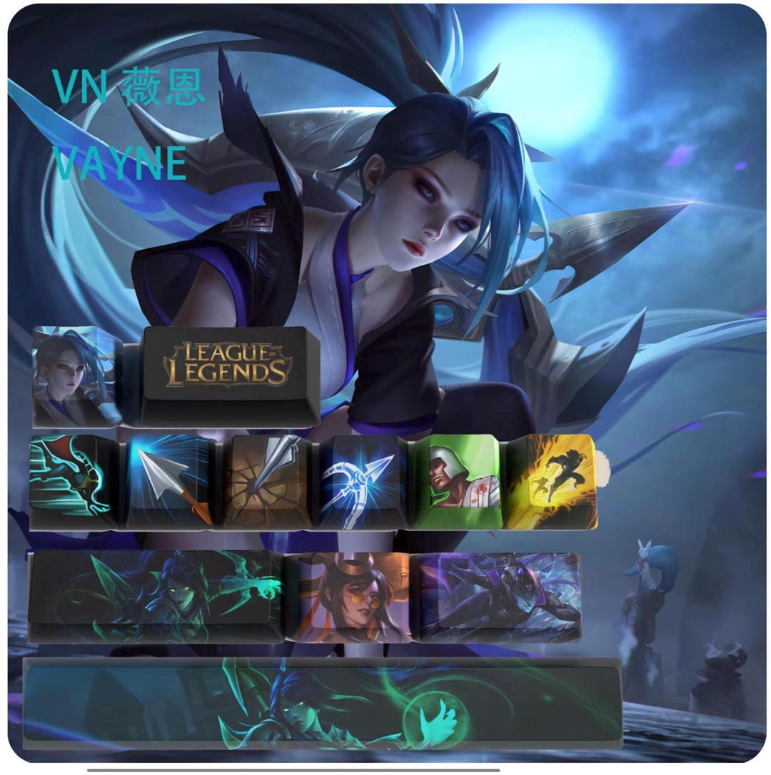 League of Legends Vayne Keycaps | OEM Profile | Gaming | Anime | Custom ...