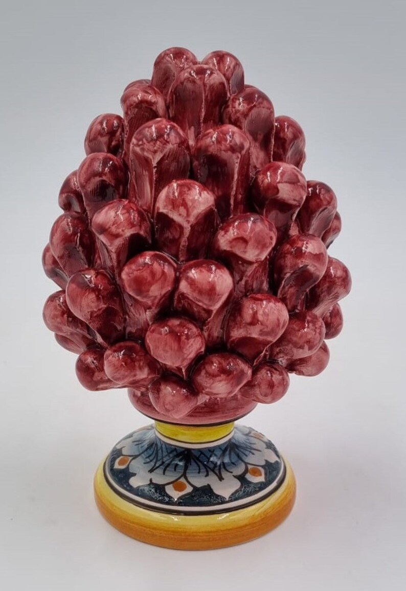 Sicilian Ceramic Pine Cone, Hand Made, With Decorative Base and With ...
