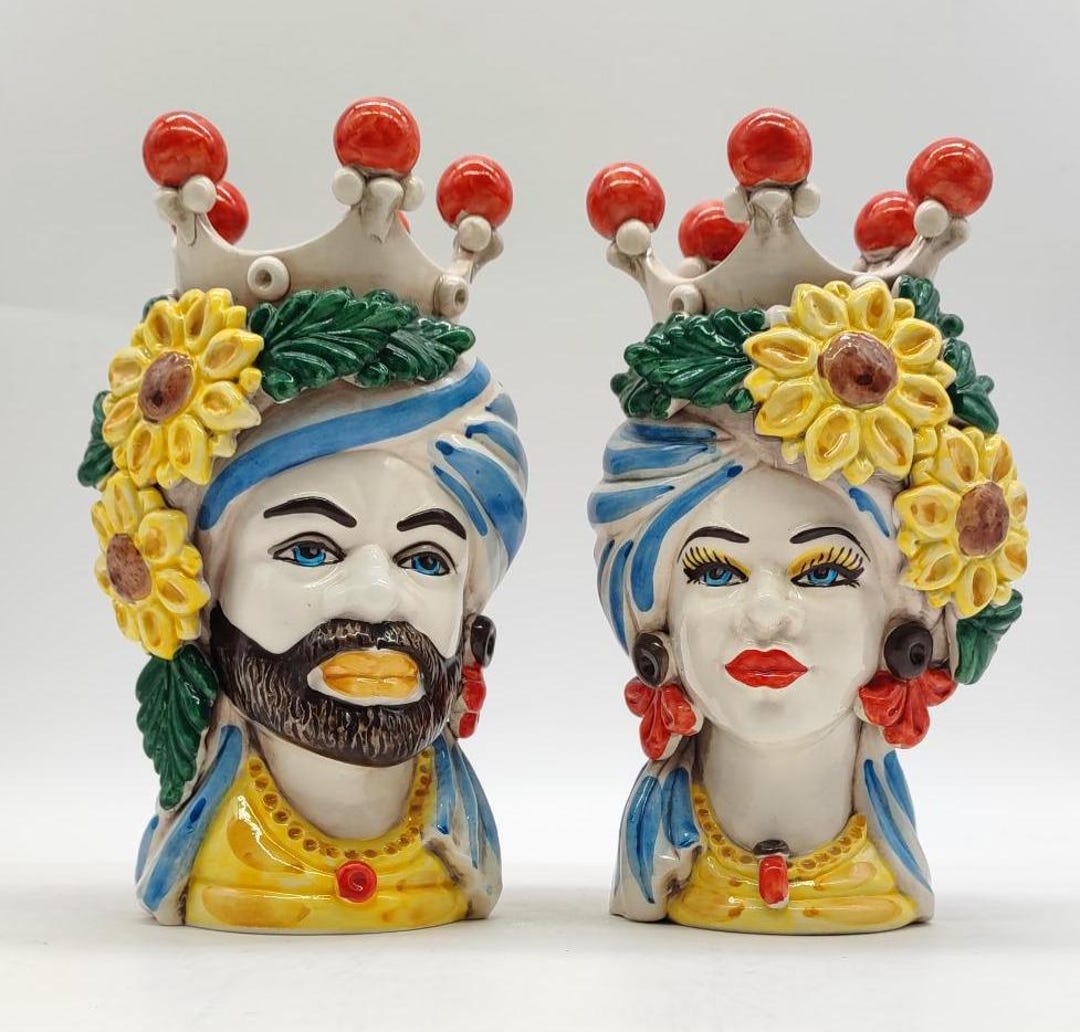 Teste Di Moro " Sicilian Moorish Heads" Africane Style With Crown - Etsy