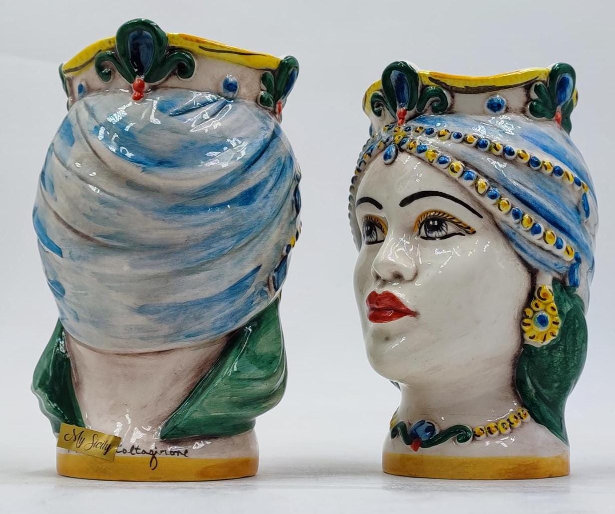 Ceramica Di Caltagirone Sicilian Moorish Heads - Handcrafted ...