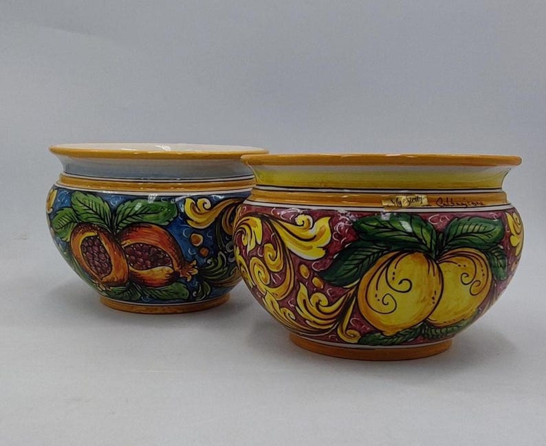 Handcrafted Caltagirone Ceramic Vase Holder – Hand-painted Italian ...