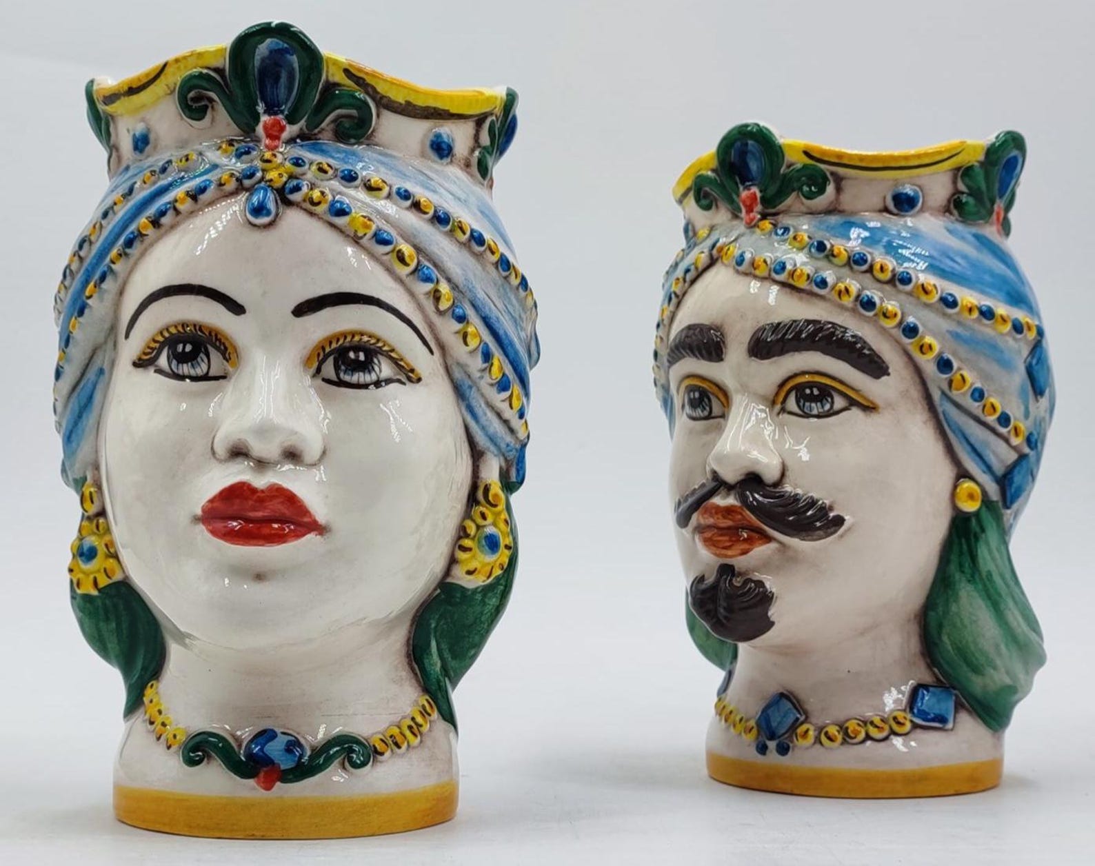 Ceramica Di Caltagirone Sicilian Moorish Heads - Handcrafted ...