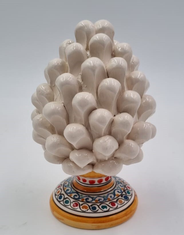 Sicilian Ceramic Pine Cone, Hand Made, With Decorative Base and With ...