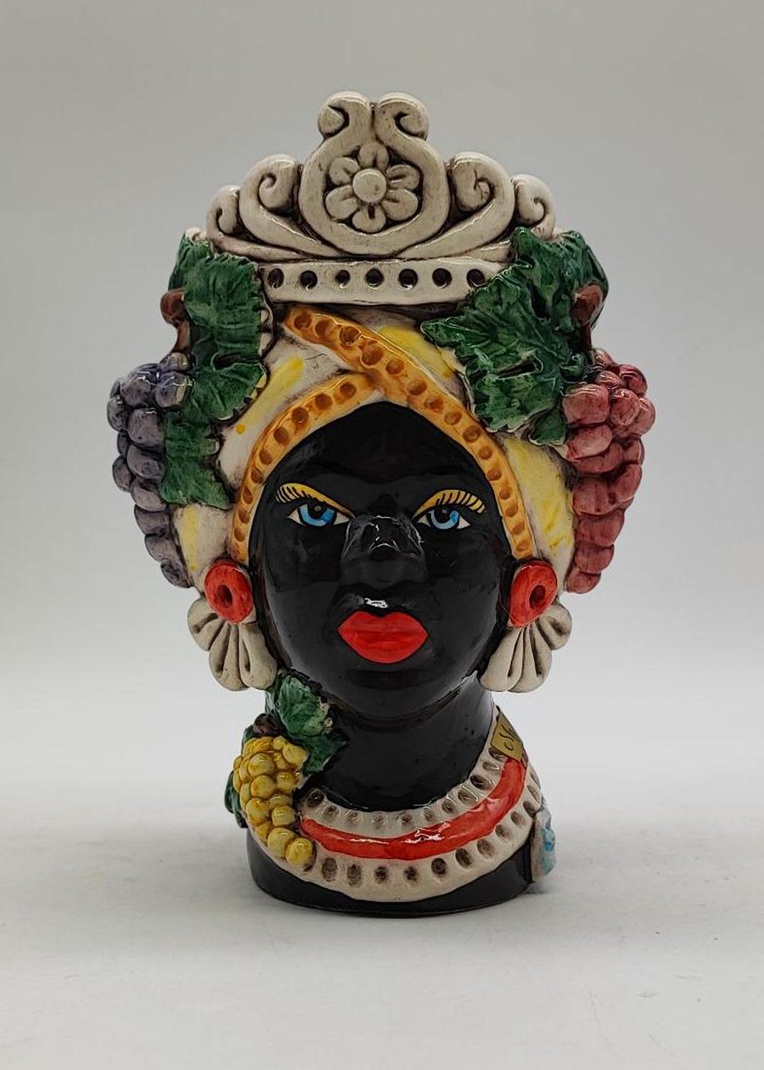Handcrafted Sicilian Ceramica Di Caltagirone Moorish Heads ...