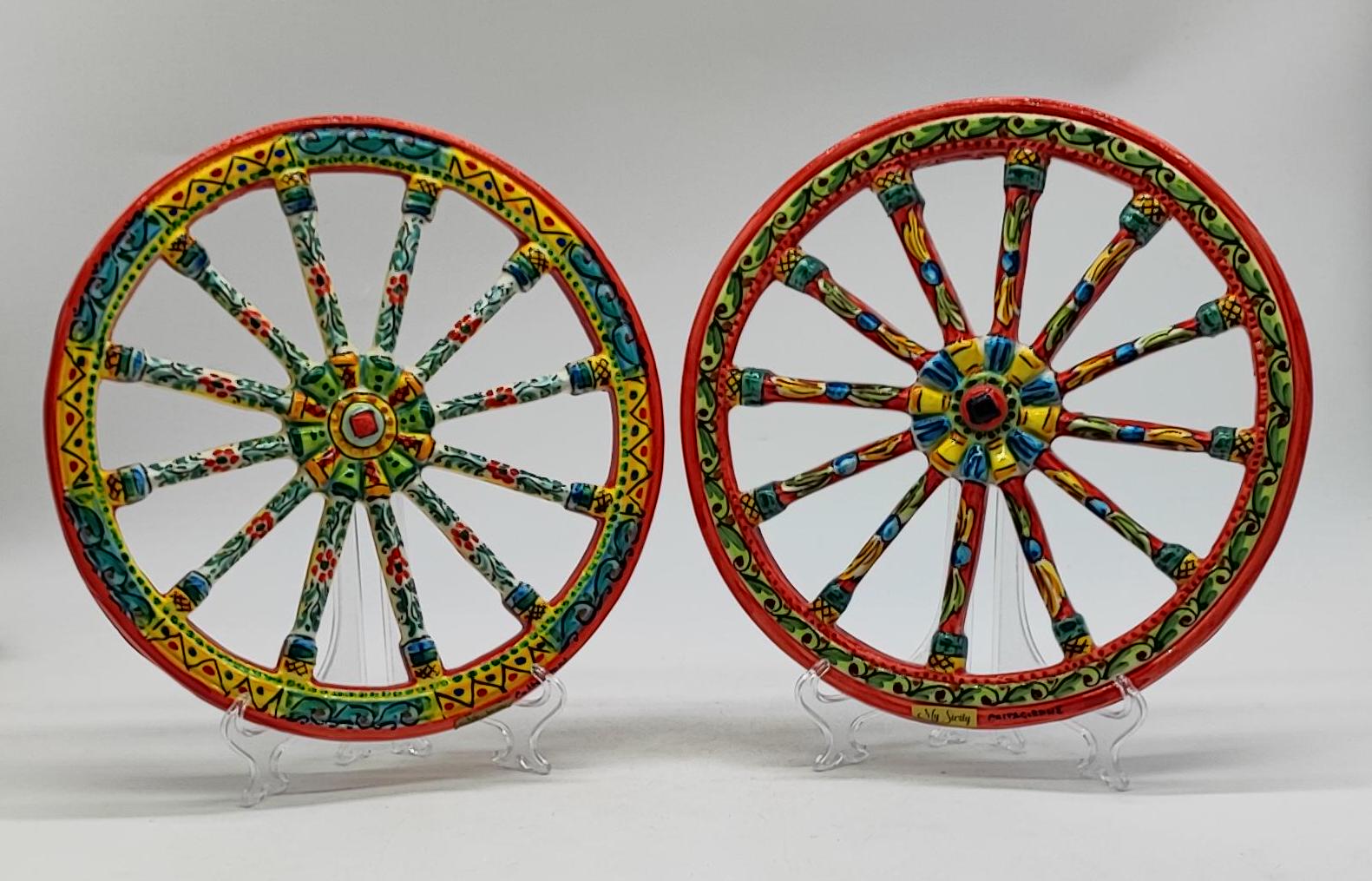 Splendid Sicilian Cart Wheel in Ceramica Di Caltagirone 29/30CM Approx ...