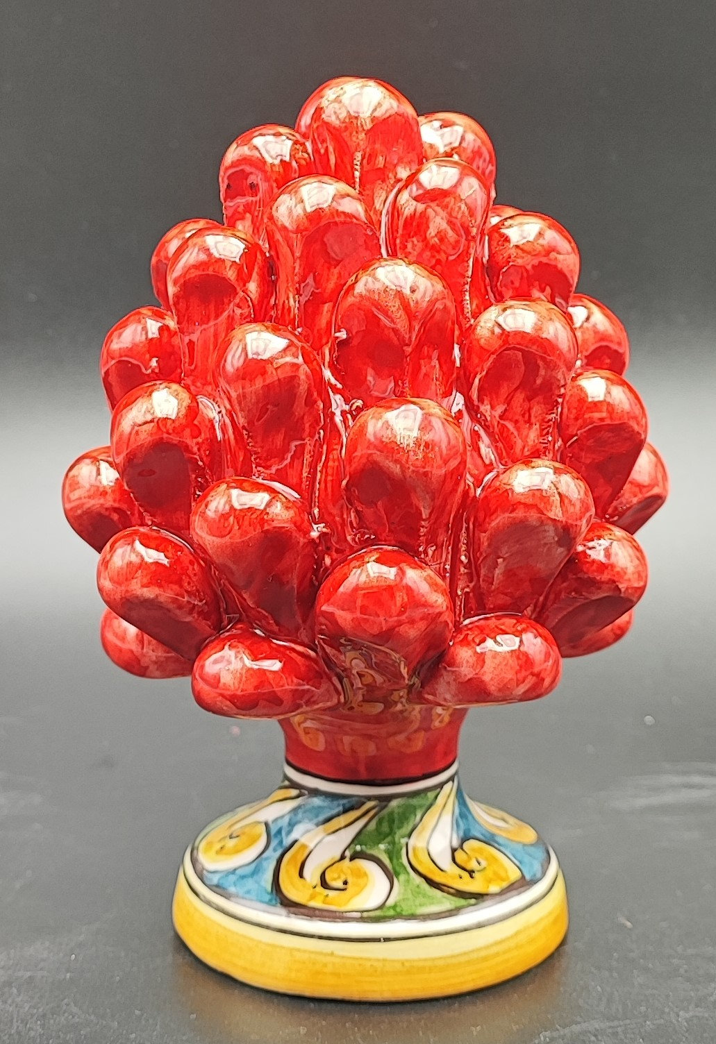 Sicilian Ceramic Pine Cone, Hand Made, With Decorative Base 12/13cm - Etsy