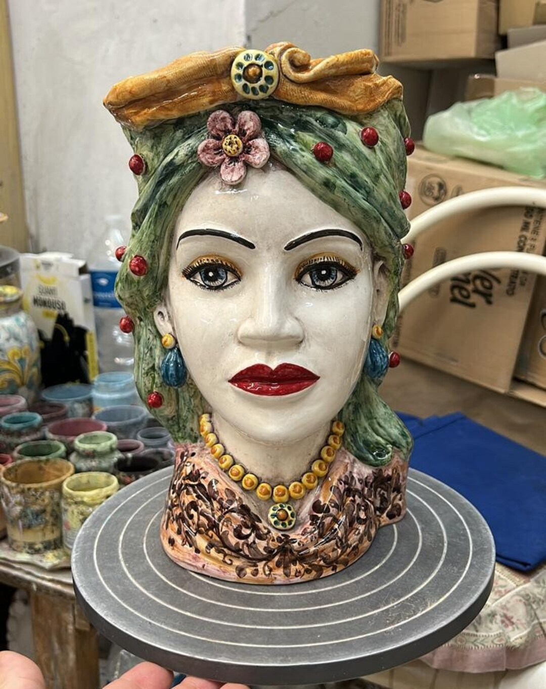 Handcrafted Sicilian Ceramica Di Caltagirone Moorish Heads ...