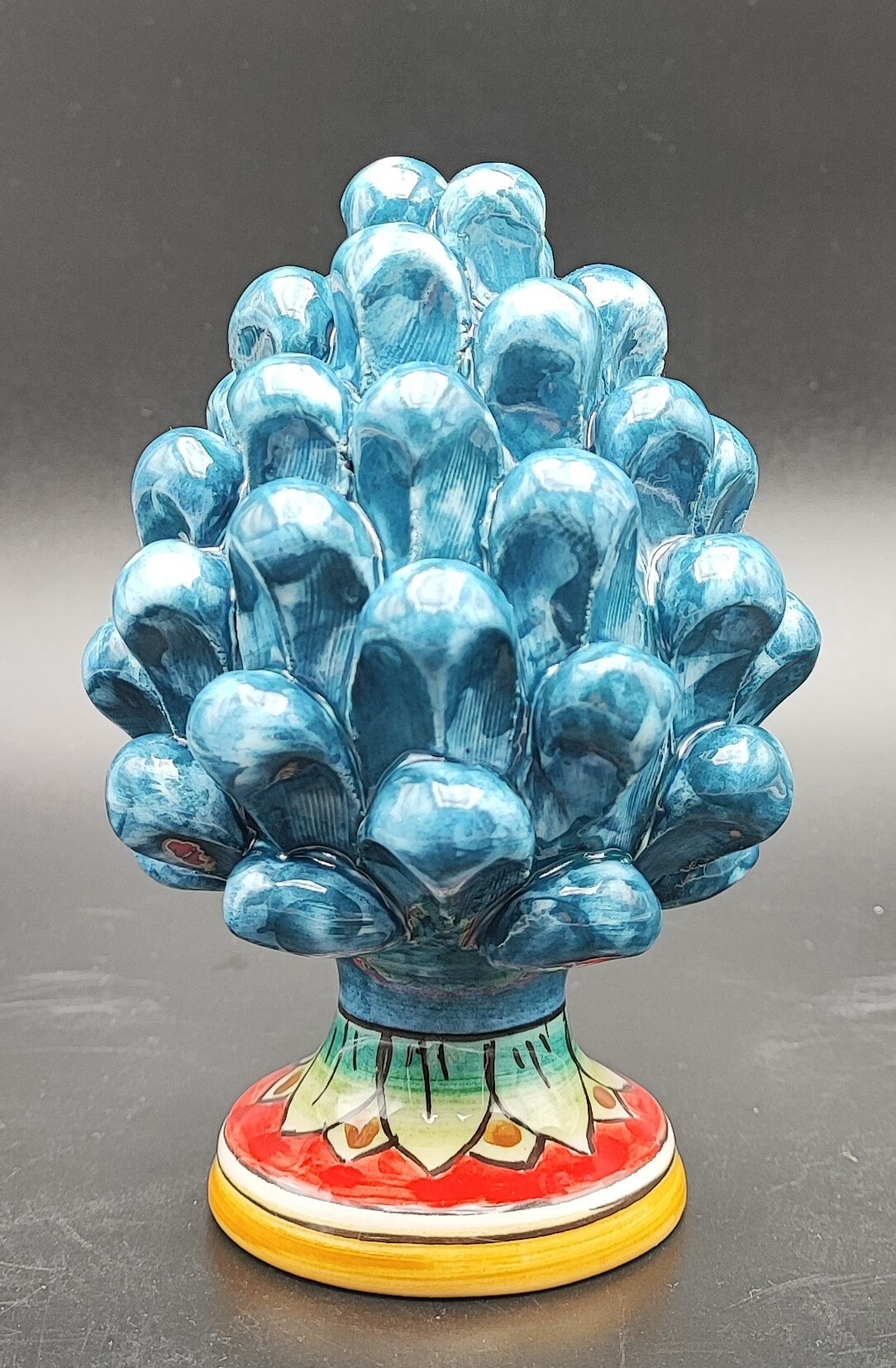 Sicilian Ceramic Pine Cone, Hand Made, With Decorative Base 12/13cm - Etsy