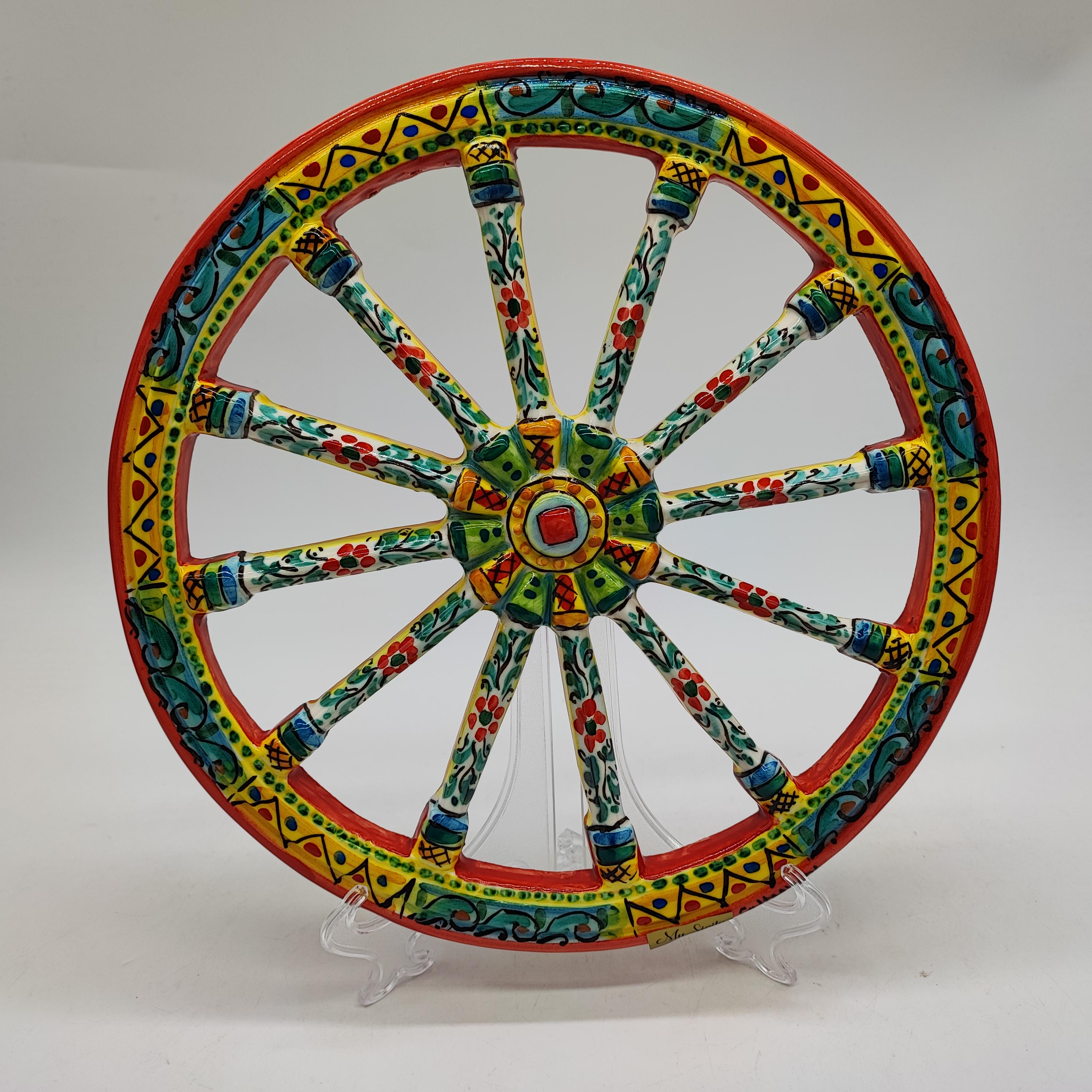 Splendid Sicilian Cart Wheel in Ceramica Di Caltagirone 29/30CM Approx ...
