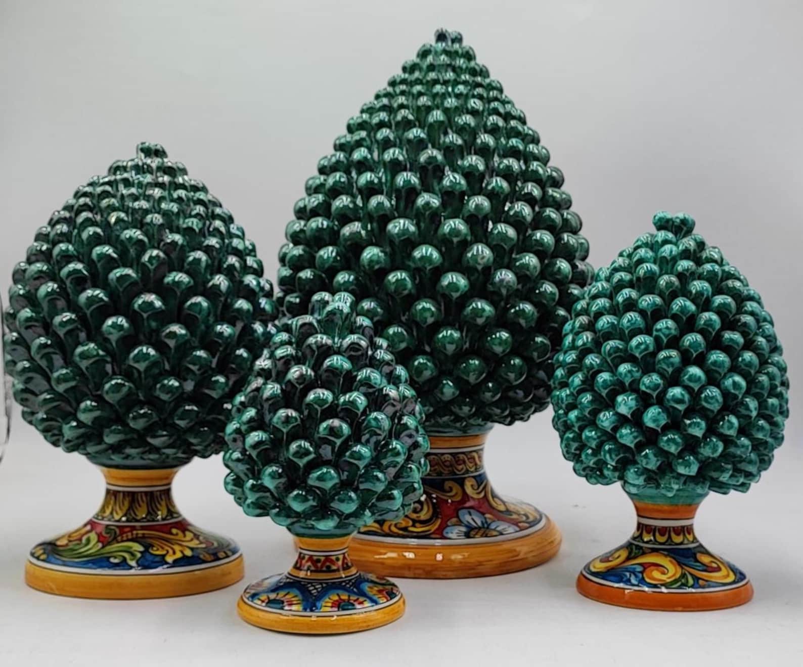 Handcrafted Sicilian Ceramic Pine Cone: Mediterranean Home Decor (41/42 ...