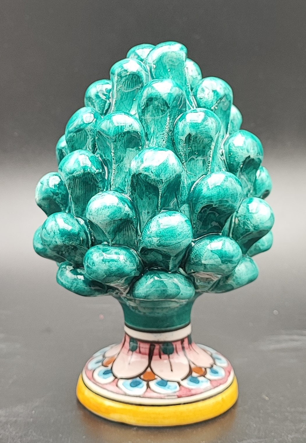 Sicilian Ceramic Pine Cone, Hand Made, With Decorative Base 12/13cm - Etsy