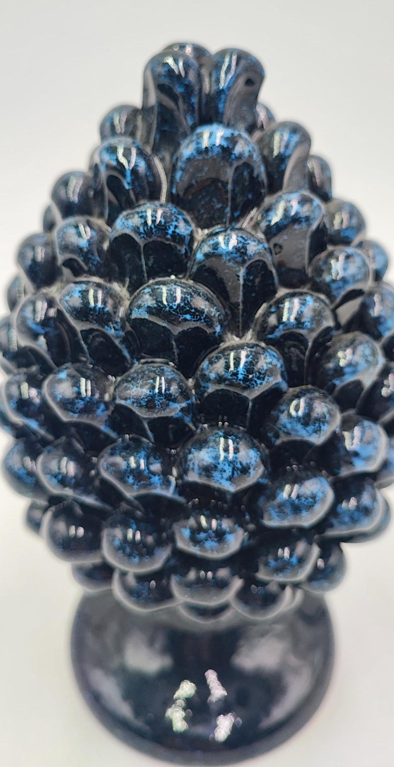 Handmade Sicilian Ceramic Pine Cone With Decorative Base – 20cm (7.87 ...