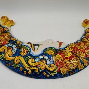 Handgefertigte Caltagirone Keramik Mond Wandkunst: Sizilianisches ...