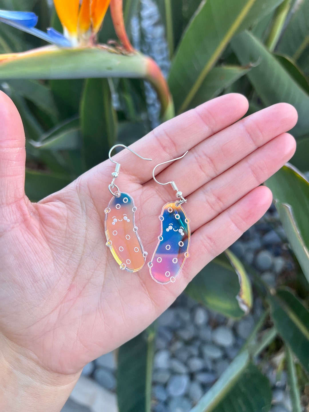 Pickle Earrings Iridescent Color Changing Earrings Pickle Jewelry ...