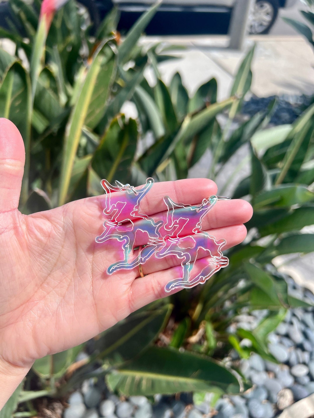 Zeds Dead Earrings Iridescent Acrylic Earrings Color Changing Earrings ...