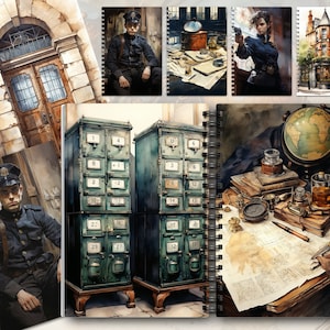 Digital Junk Journal Kit,sherlock Holmes Journaling Papers, Mystery ...