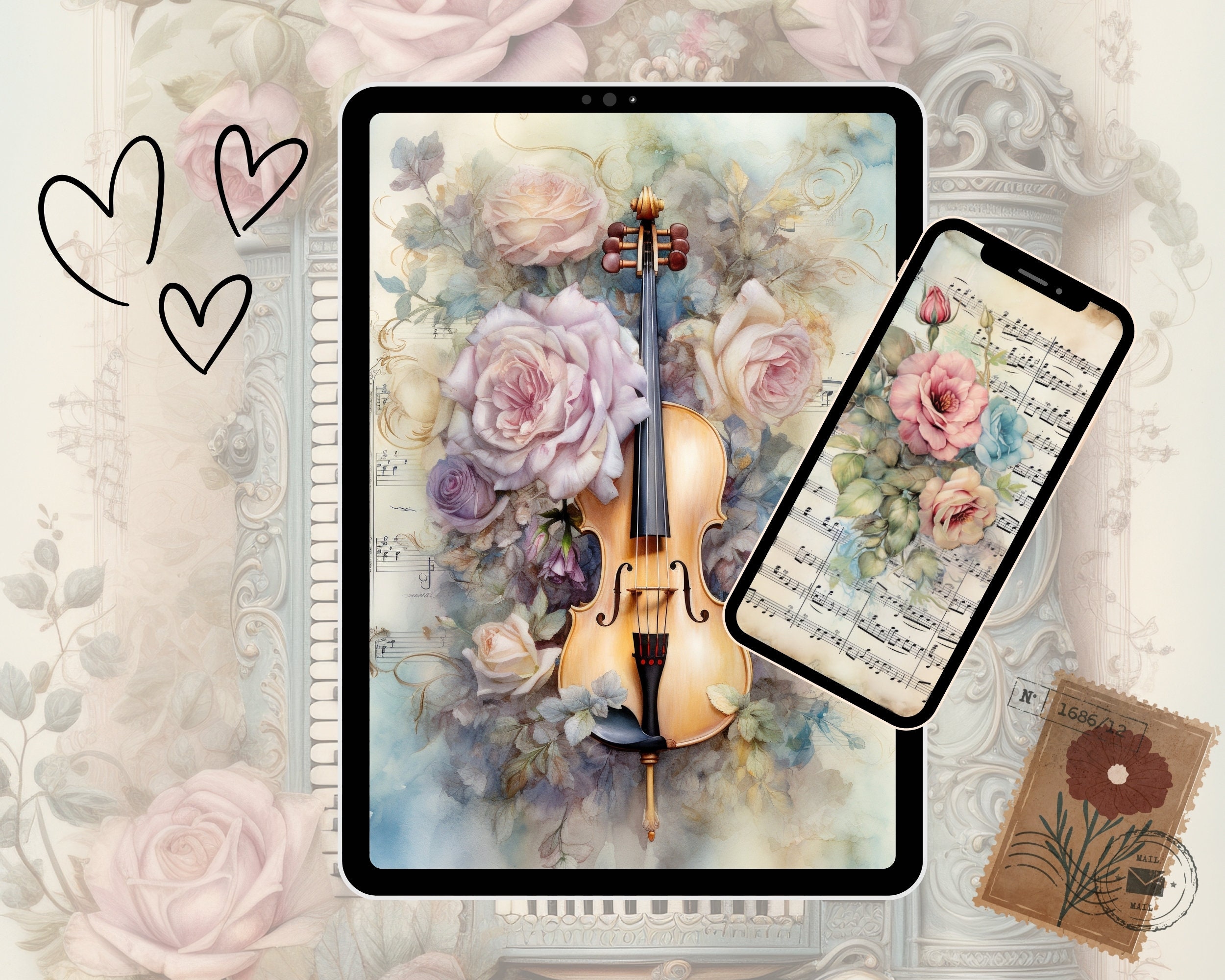 Vintage Music Junk Journal Pages, Digital Scrapbook Paper Kit, Musical ...