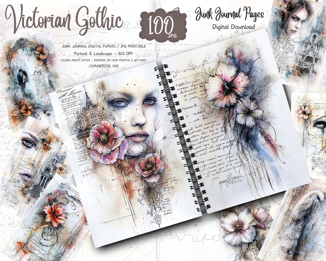Victorian Gothic Junk Journal Pages: Dark Fantasy Collage (digital Download) - Etsy