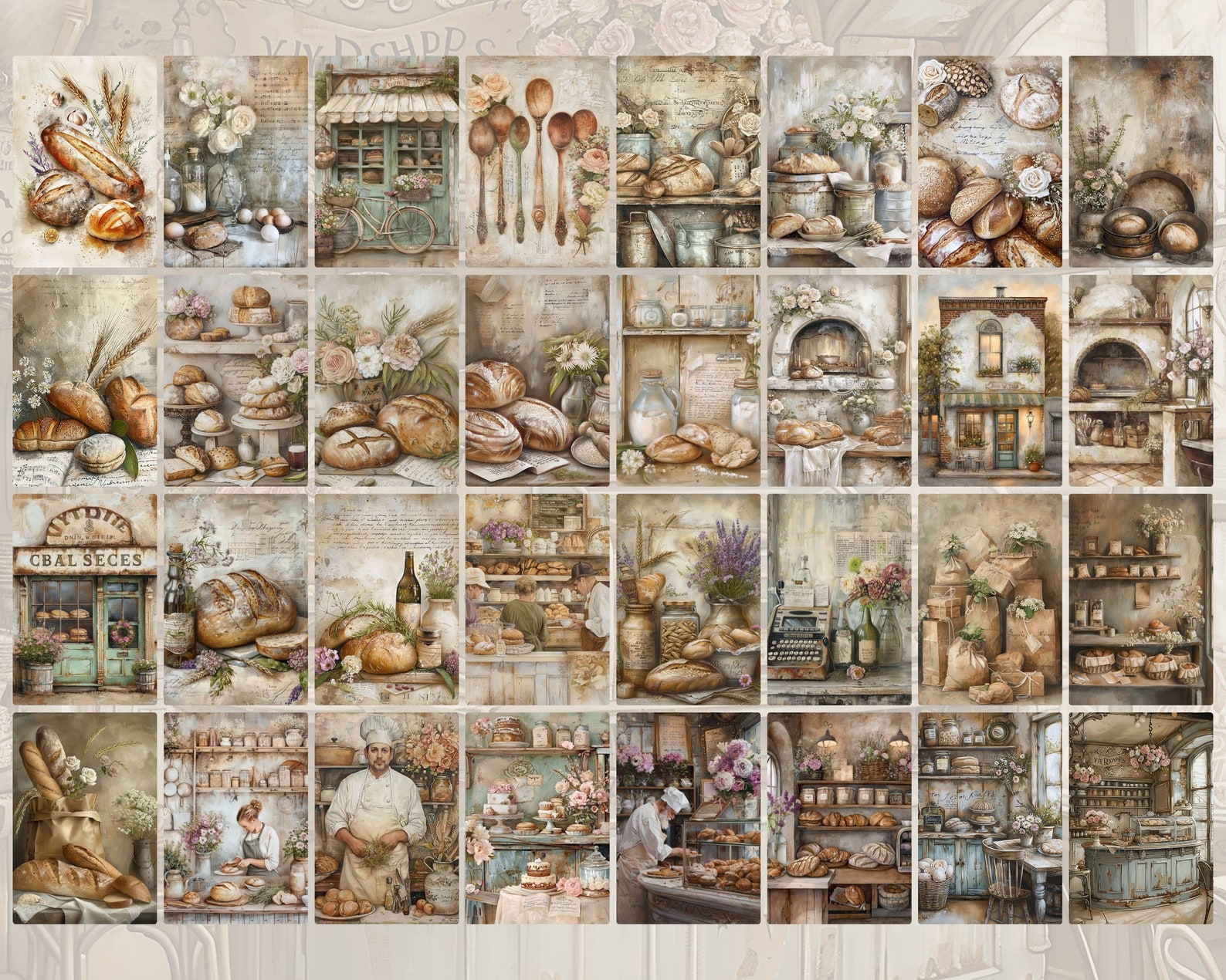 Cozy Bakery Junk Journal Pages, Digital Scrapbook Paper Kit, Baking ...