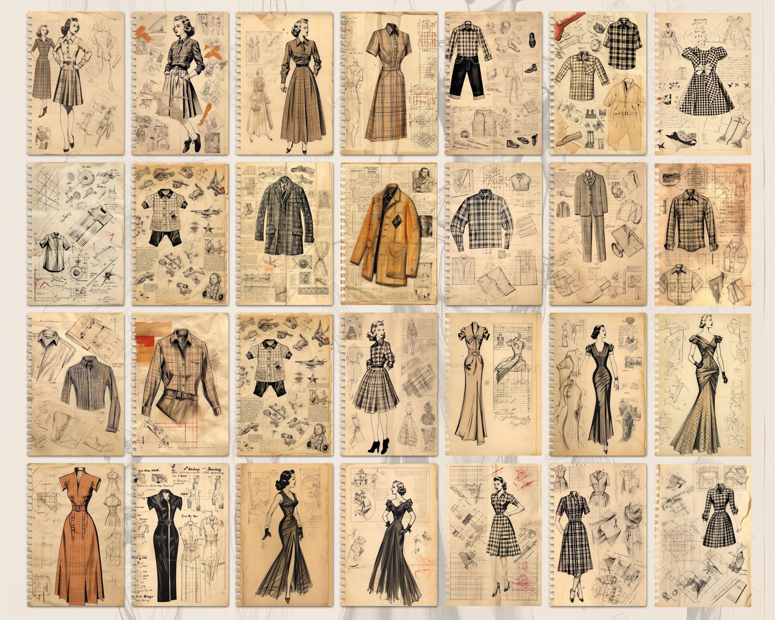 Vintage Fashion Journaling Cards: Printable Ephemera (digital Download ...
