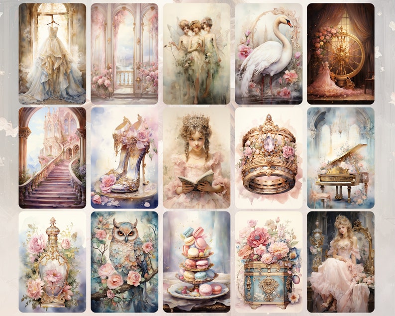 SLEEPING BEAUTY Theme, Big Bundle Shabby Chic Journal, Digital Paper A4 ...