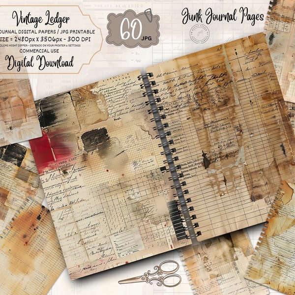 Antique Ledger Paper - Etsy