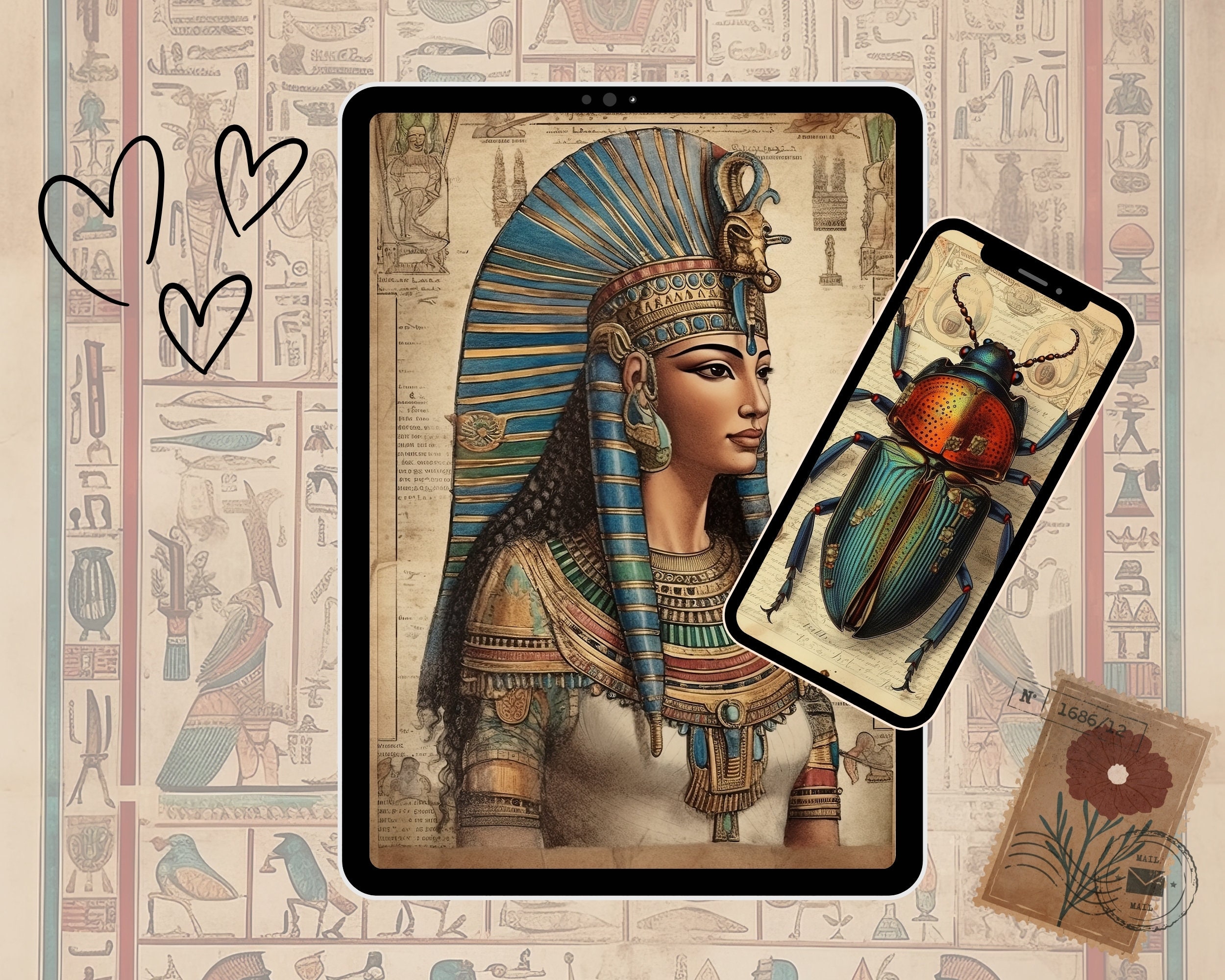 Ancient Egypt Junk Journal Pages, Printable Scrapbook Paper, Digital ...