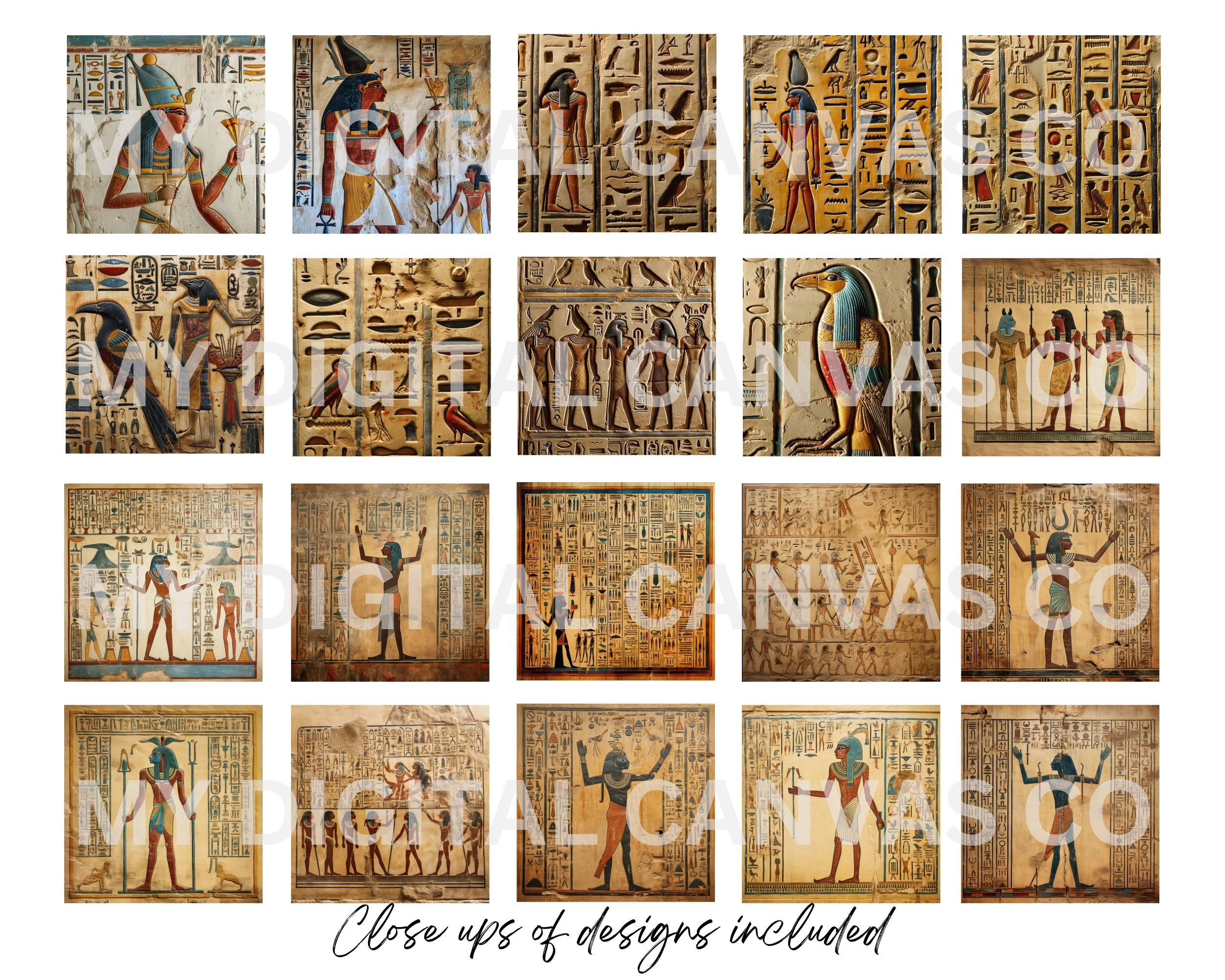 Ancient Egypt Egyptian Digital Paper, Hieroglyphics Scrapbook Paper ...