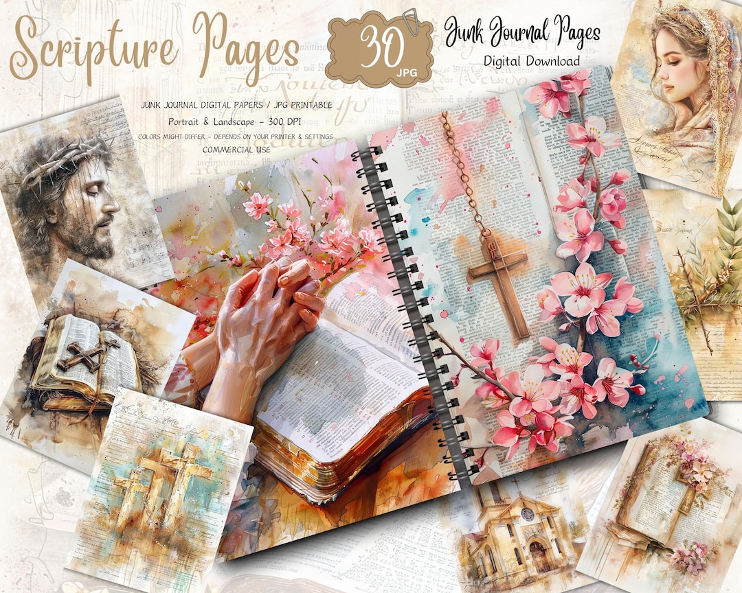 Scripture Scraps, Junk Journal, Bible Journaling, Stickers, Verse ...