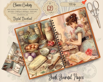 Antique Culinary Scrapbook Pages, Kitchen Ephemera for Food Lovers ...