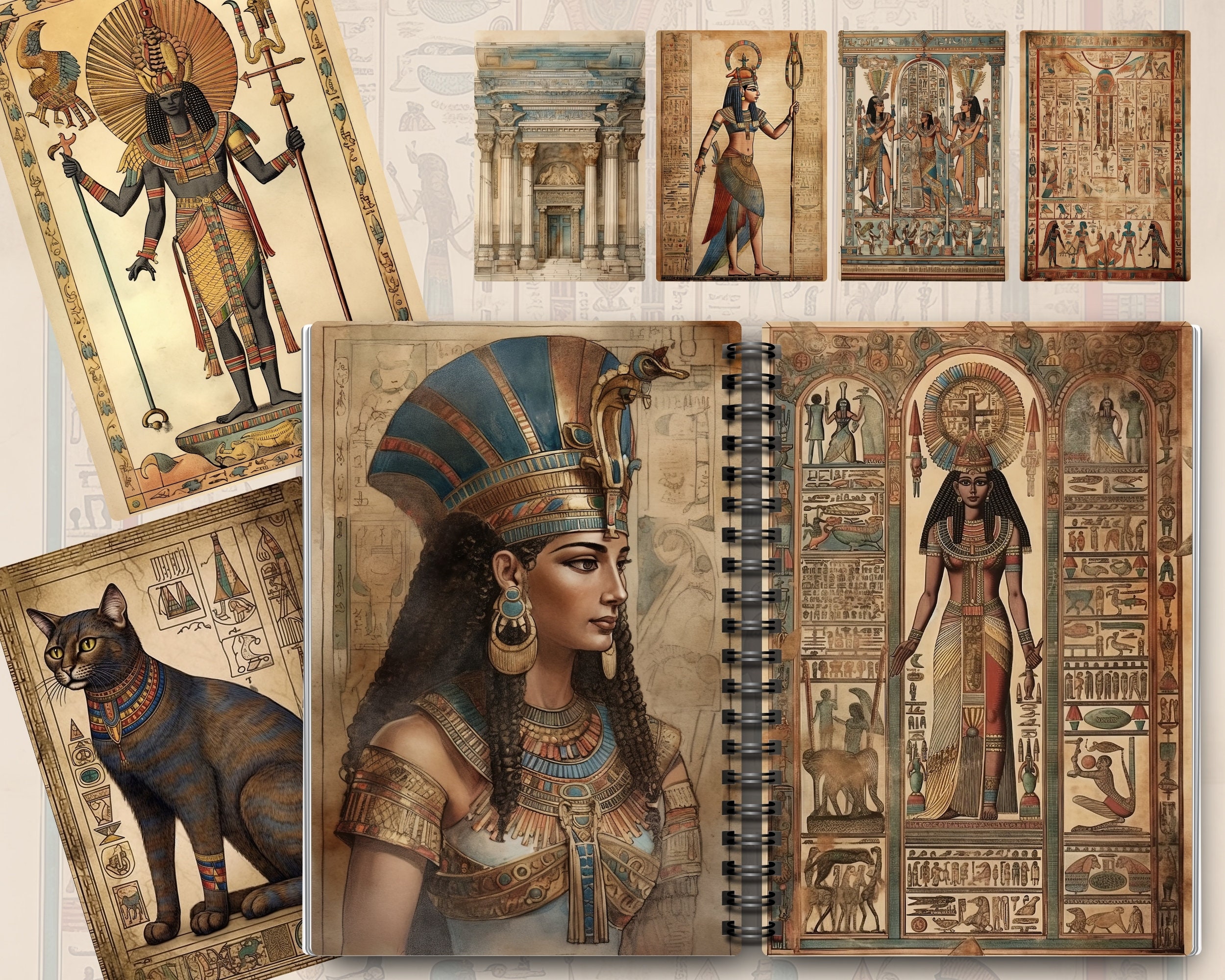 Ancient Egypt Junk Journal Pages, Printable Scrapbook Paper, Digital ...