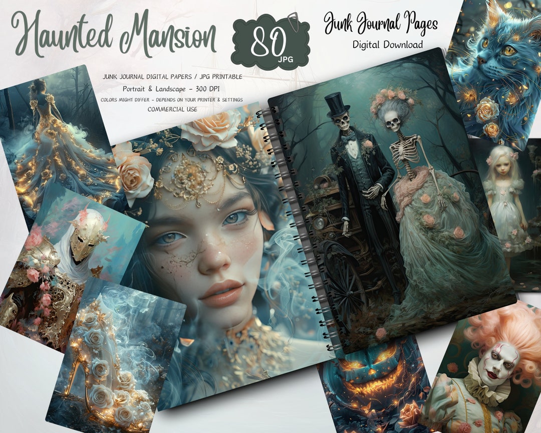 Haunted Mansion Junk Journal Pages: Spooky Digital Ephemera (digital ...