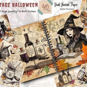 Vintage Halloween Junk Journal Pages Digital Download, Creepy Printable ...