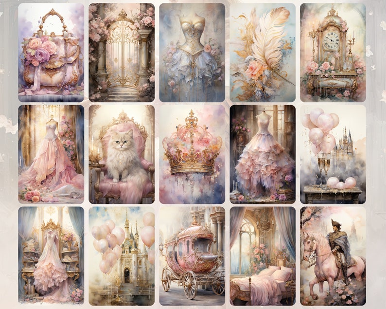 SLEEPING BEAUTY Theme, Big Bundle Shabby Chic Journal, Digital Paper A4 ...