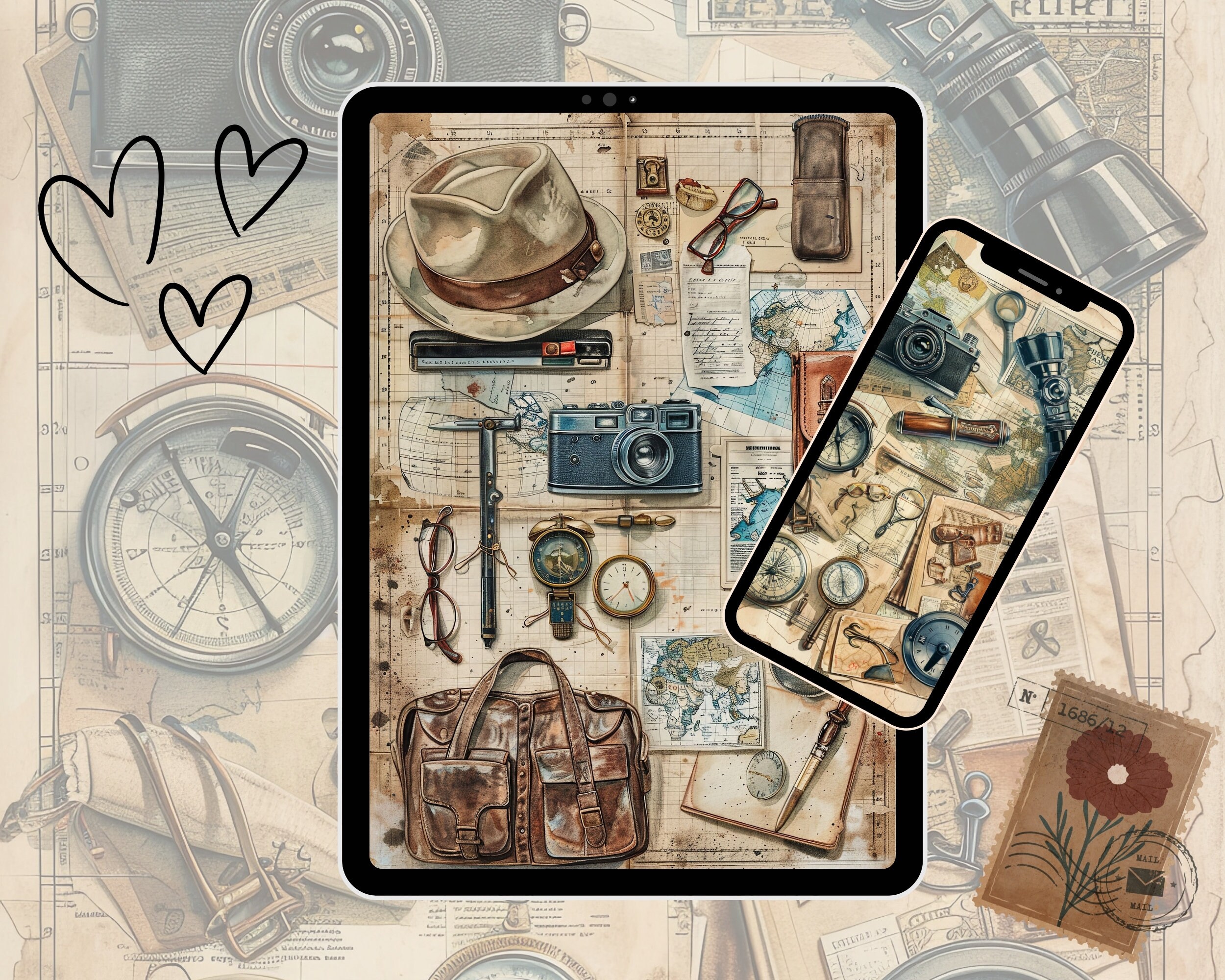 Vintage Detective Junk Journal Pages, Digital Scrapbook Paper Kit ...