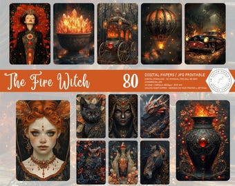 Forest Witch Junk Journal Pages, Digital Scrapbook Paper Kit, Printable ...