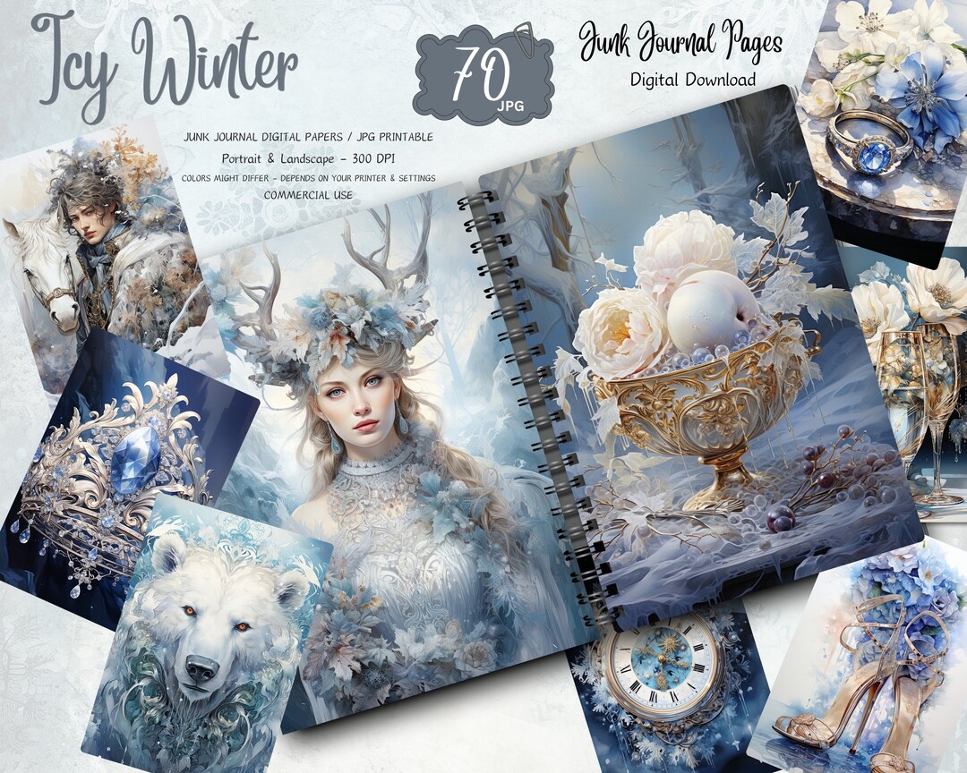Winter Junk Journal Printable Pages, Junk Journal Kit, Winter Scrapbook ...