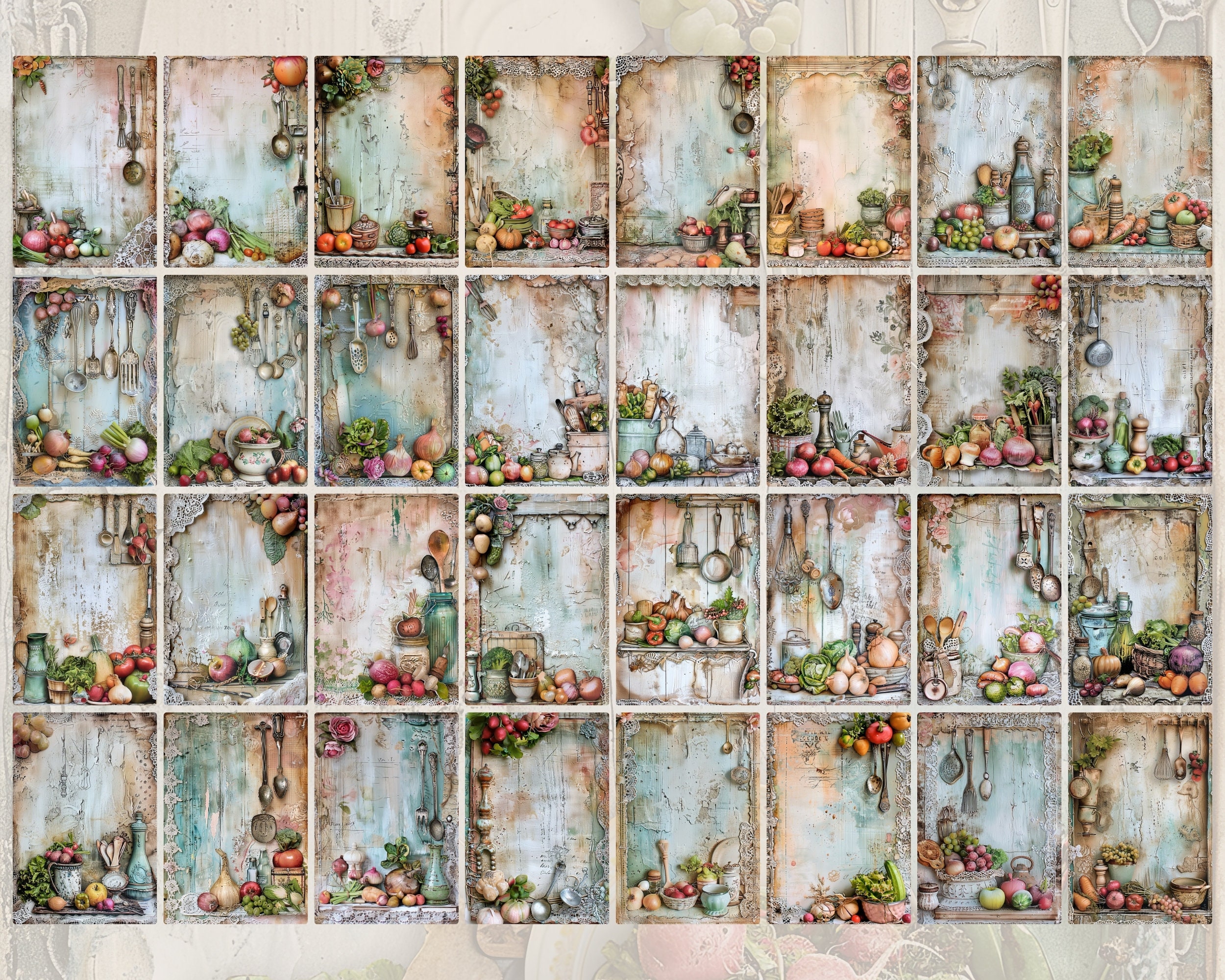 Vintage Kitchen Junk Journal Pages: Victorian Cooking Collage (digital ...