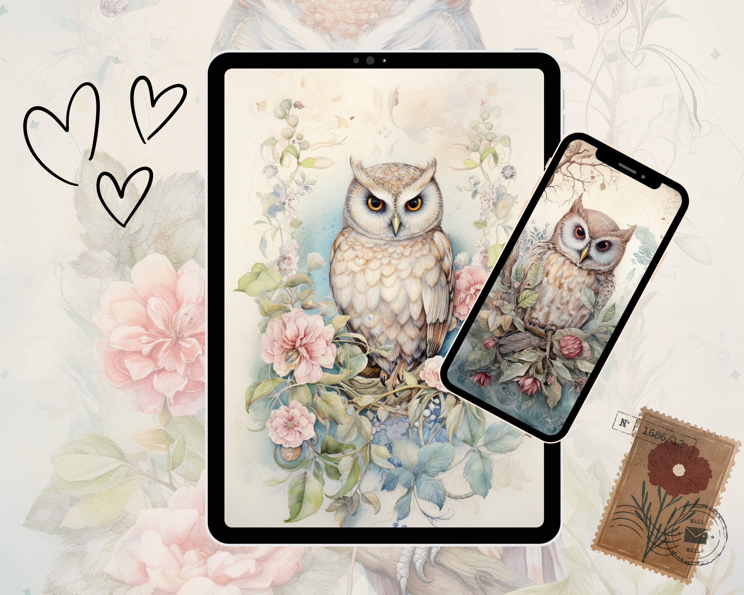 Fantasy Owl Junk Journal Kit, Watercolor Owl Journal Pages, Owl Junk ...