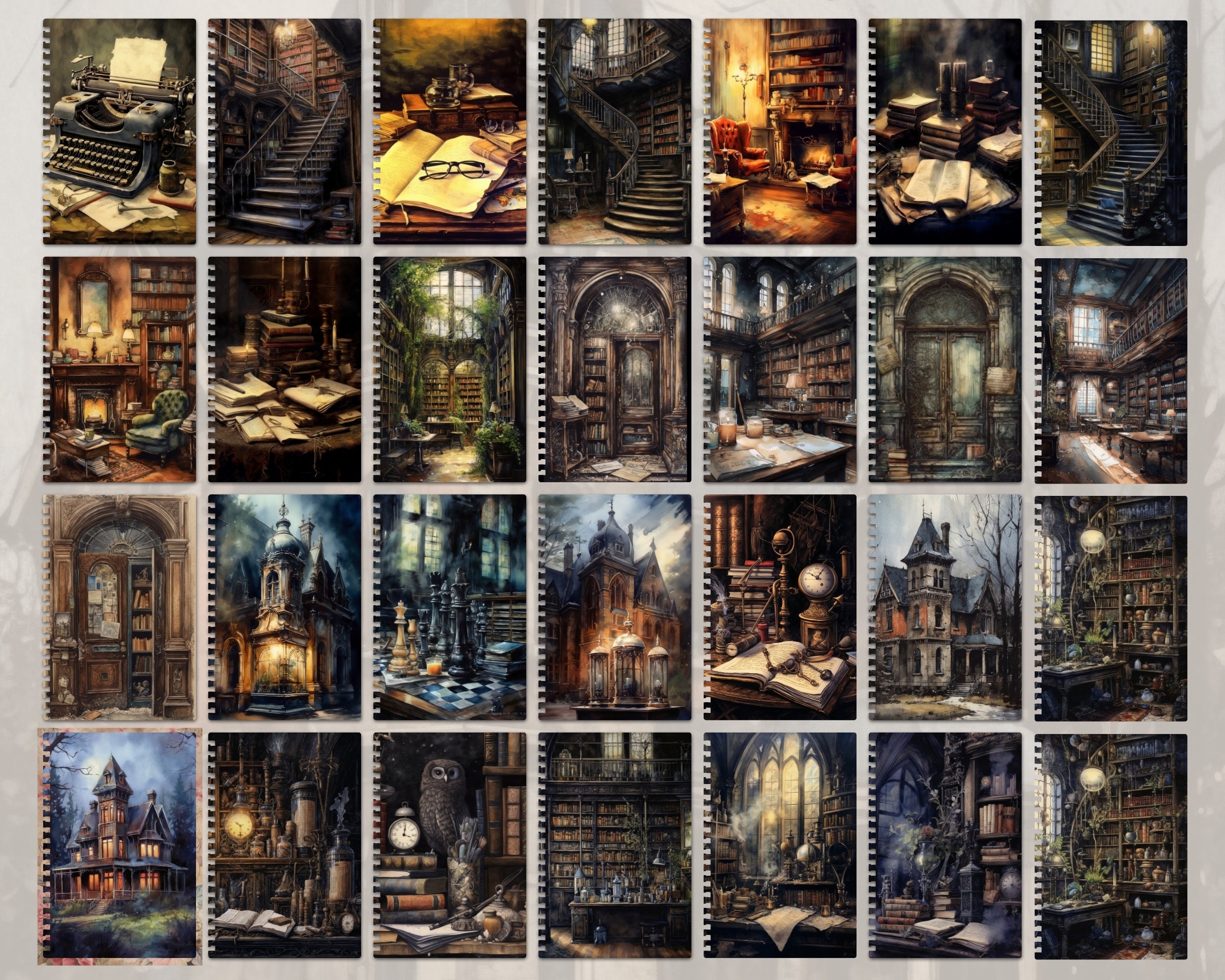 Dark Academia Junk Journal Pages, Digital Scrapbook Paper Kit, Gothic ...