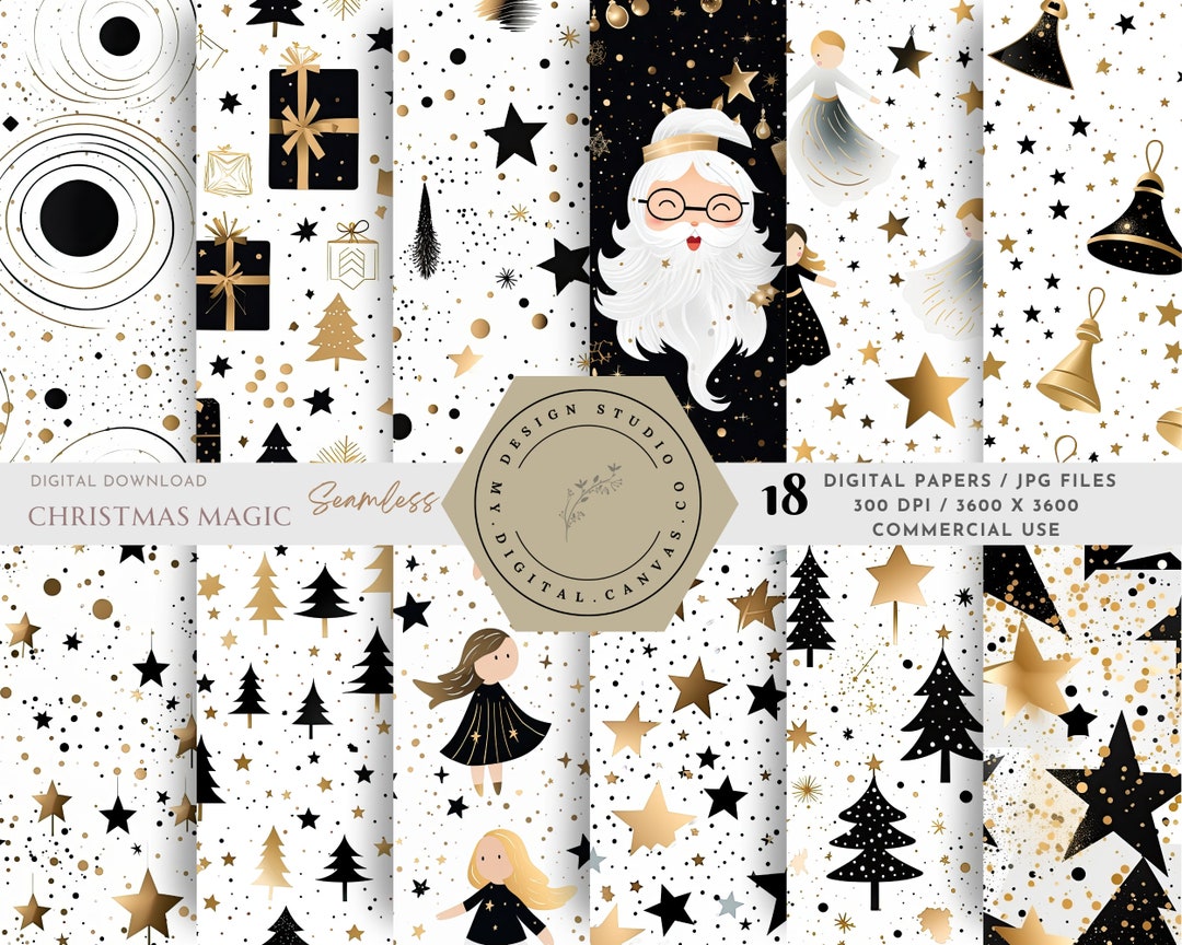 Christmas Digital Paper Commercial Use, Christmas Printable Paper ...