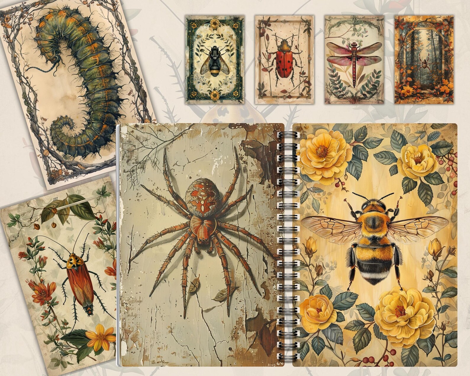 Insects Junk Journal Pages: Botanical Entomology (digital Download) - Etsy
