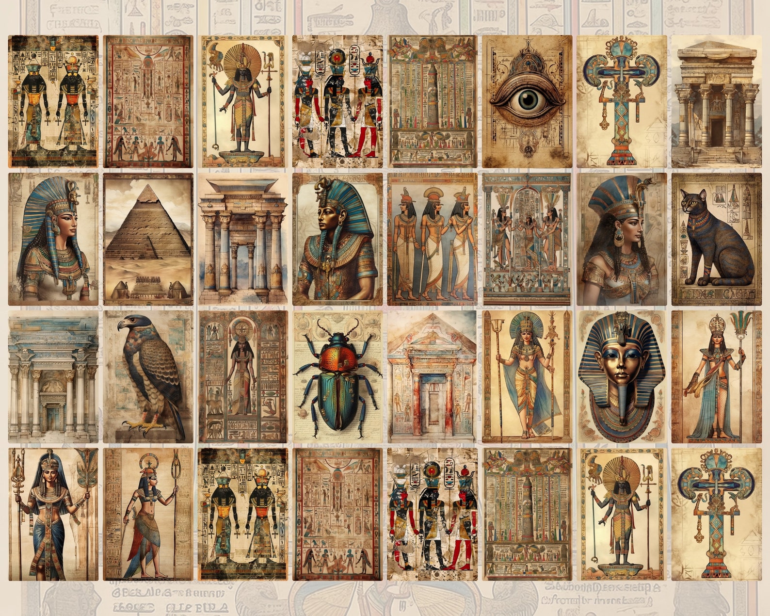 Ancient Egypt Junk Journal Pages, Printable Scrapbook Paper, Digital ...