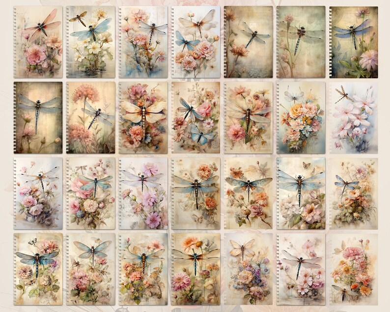 Vintage Insects Junk Journal Pages, Digital Scrapbook Paper Kit ...