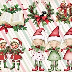 Watercolor Christmas Clipart Bundle: Santa Illustration (instant ...