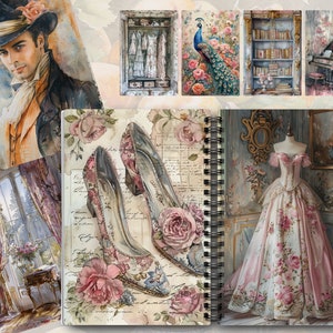 Regency Era Junk Journal Pages, Romance Scrapbooking Paper, Victorian ...