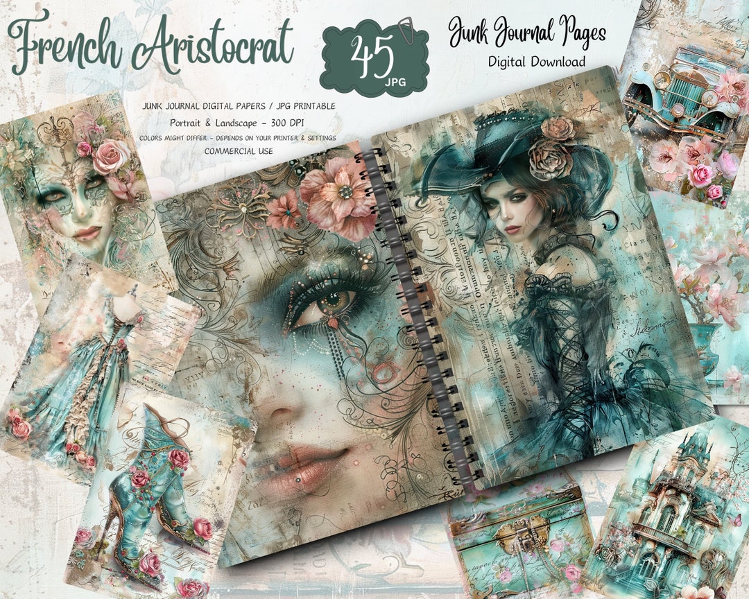 French Victorian Women Junk Journal Pages: Antique Ephemera (digital ...