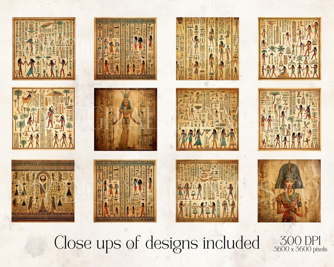 Ancient Egypt Egyptian Digital Paper Hieroglyphics - Etsy